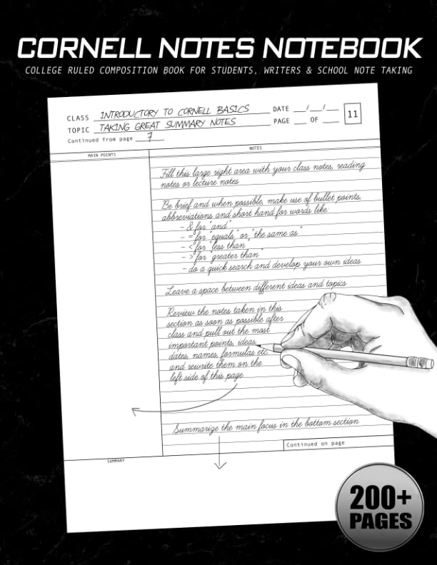 Premium Cornell Notes Notebook: Ideal for Students & Writers – GearMustHave