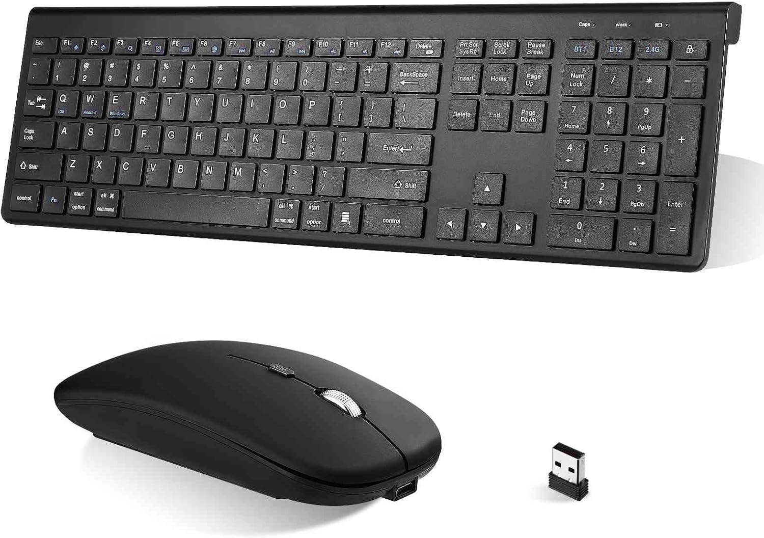 Compact Rechargeable Wireless Keyboard And Mouse Combo Multi Device Co Gearmusthave