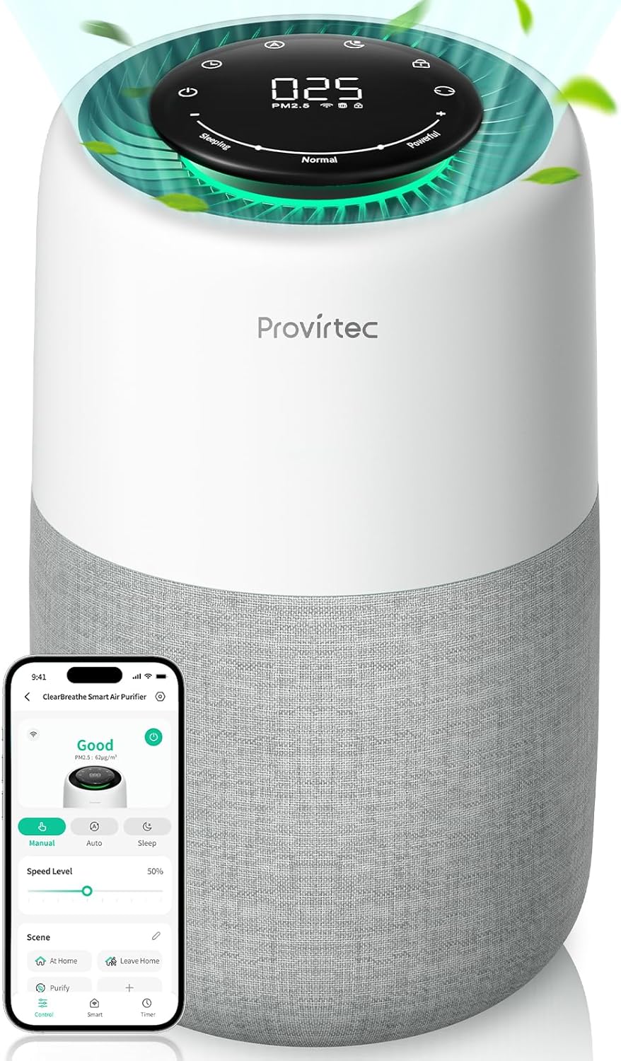 Provirtec HEPA Air Purifier: Smart 5-Stage Filtration – GearMustHave