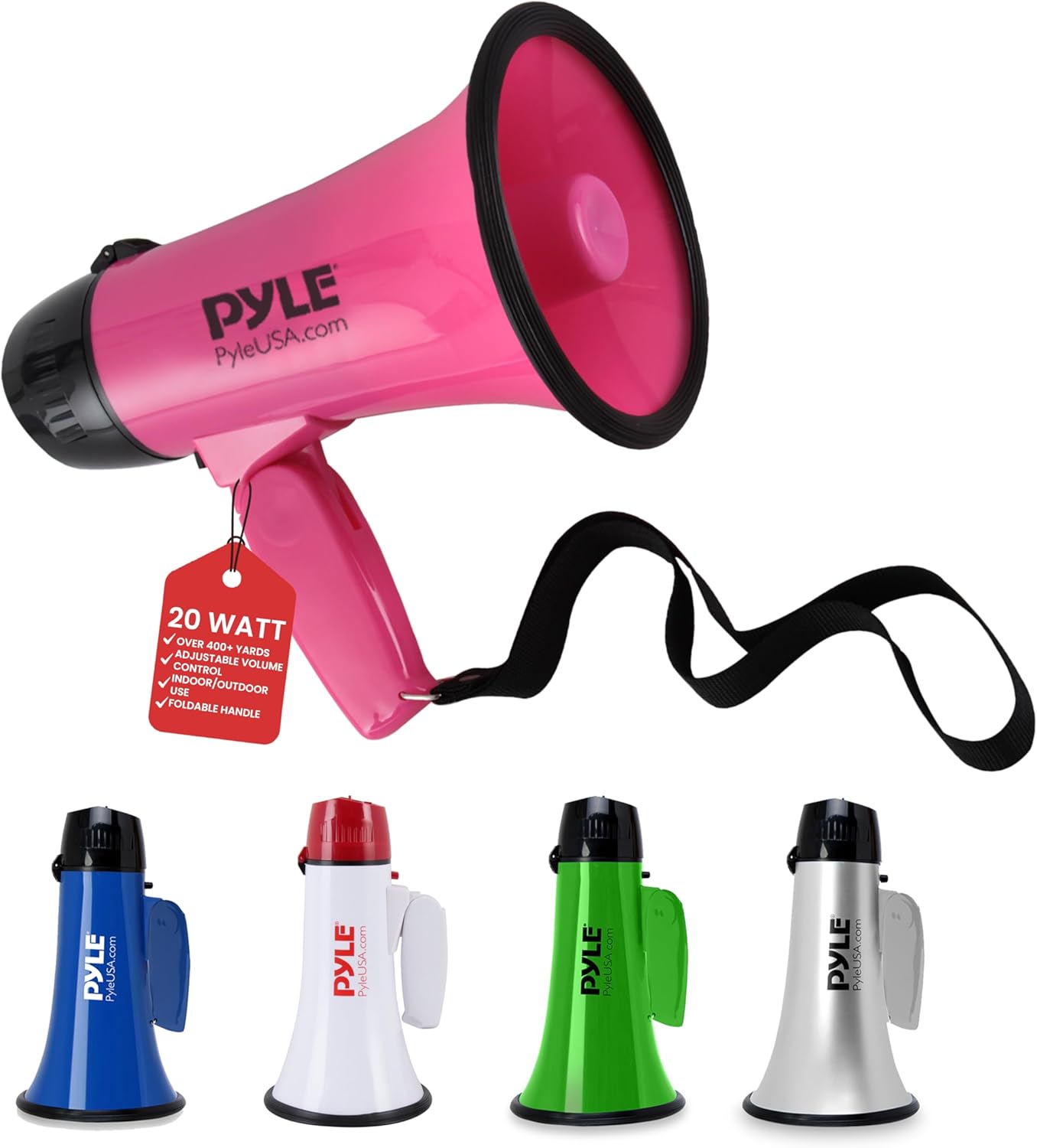 PYLE-PRO Compact Megaphone - 20W Power, PA Sound, Microphone - Cheerle – GearMustHave