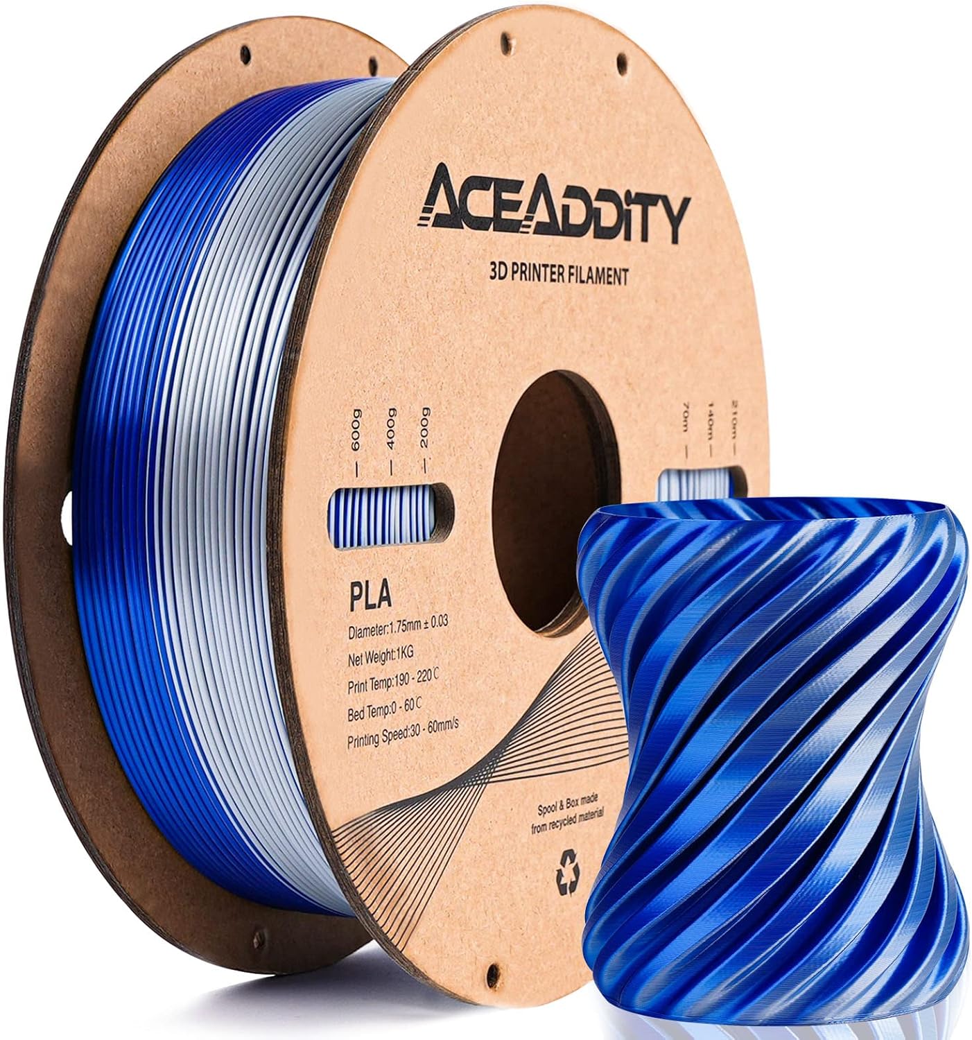Shiny Silk Dual-Colour PLA Filament - Precise Printing – GearMustHave