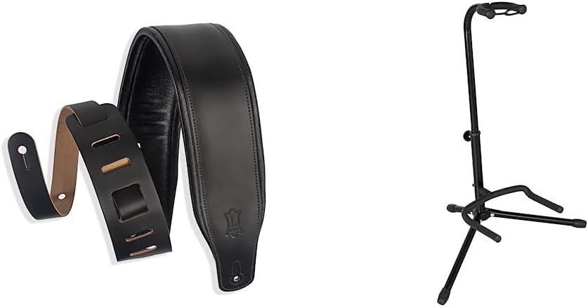 Comfort & Style: Levy's Leather Guitar Strap + Gator Adjustable Stand ...