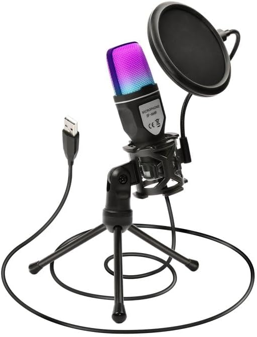 RIKSOIN USB Gaming Mic - RGB, Tripod Stand, Pop Filter – GearMustHave
