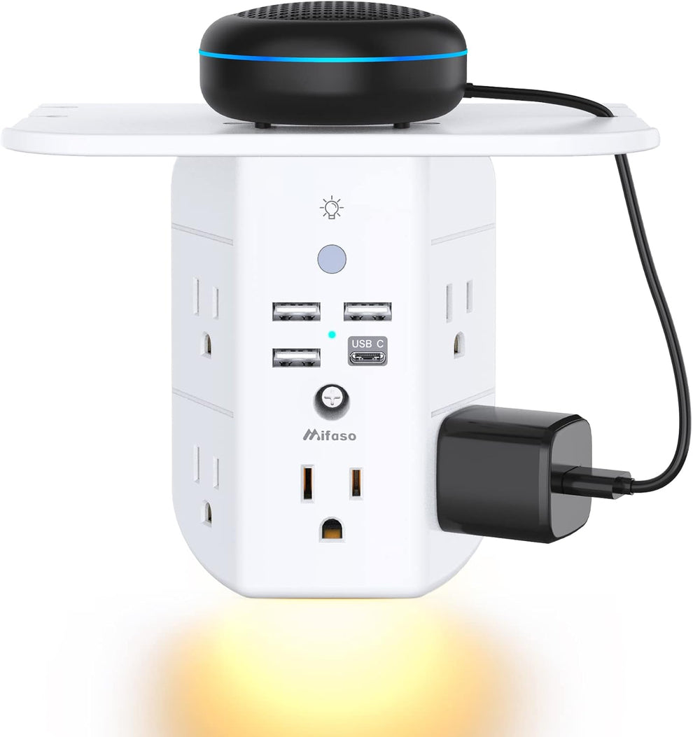 Mifaso Wall Outlet Extender: Surge Protection & Charging Hub – GearMustHave