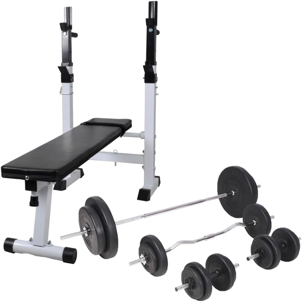 Home Gym Set with 198.4 lb Weight Rack – GearMustHave