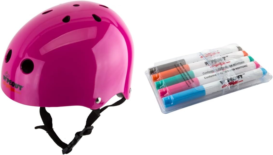 Wipeout Neon Pink Helmet: Dry Erase Fun for Kids – GearMustHave