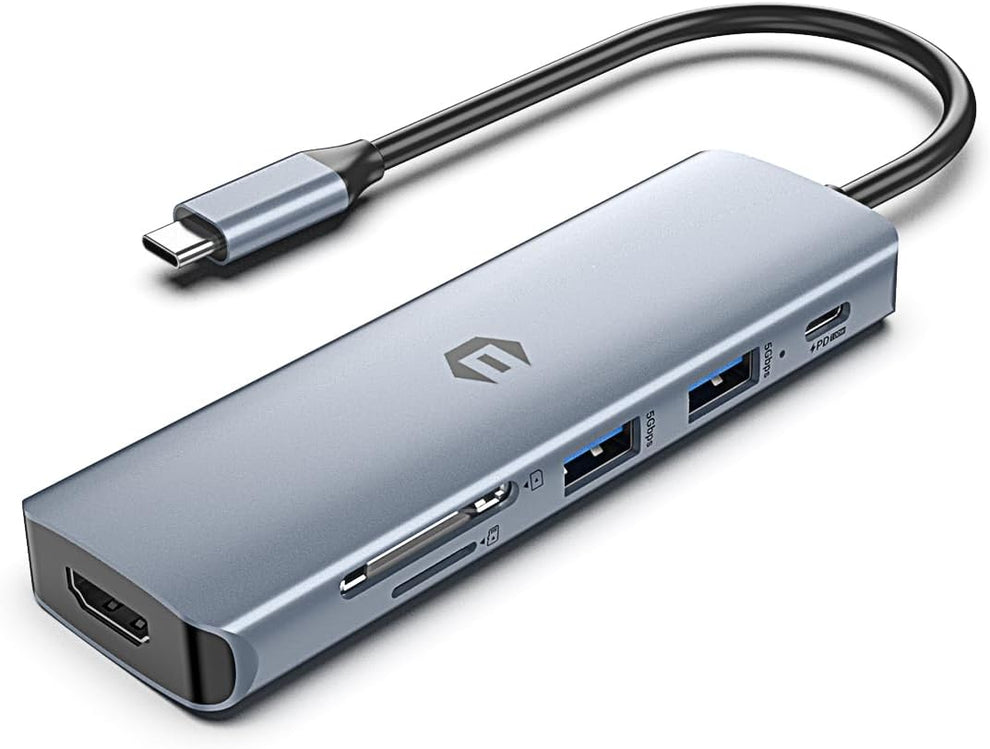 6-in-1 USB C Hub: 4K HDMI, 100W Power, SD/TF Reader – GearMustHave