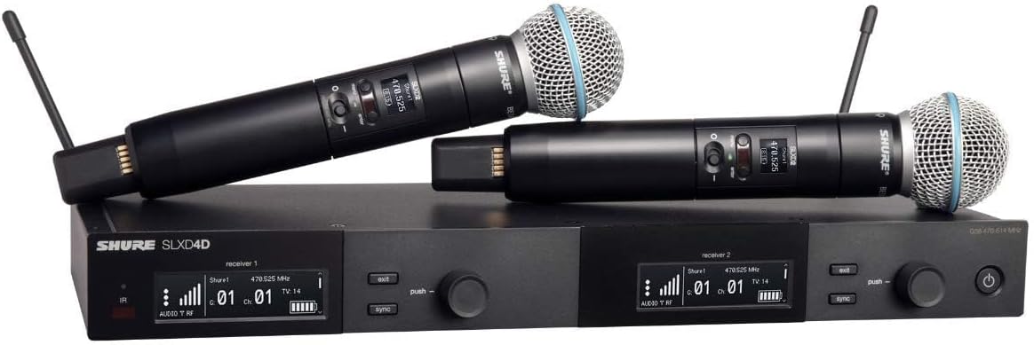 Shure Dual Channel Wireless Mic System | 2 Transmitters with SM58 Caps ...