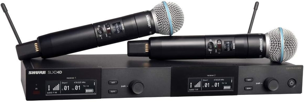 Shure Dual Channel Wireless Mic System | 2 Transmitters with SM58 Caps ...