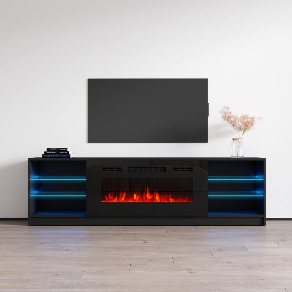 Modern TV Stand with Electric Fireplace & Storage - Meble Furniture Bo ...