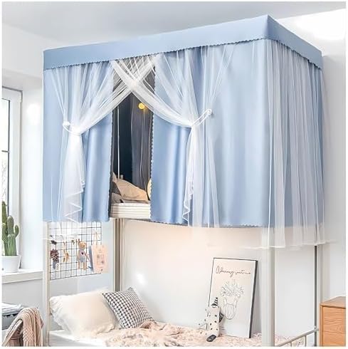 Blue Dorm Canopy: Elevate Top Bunk Style – GearMustHave