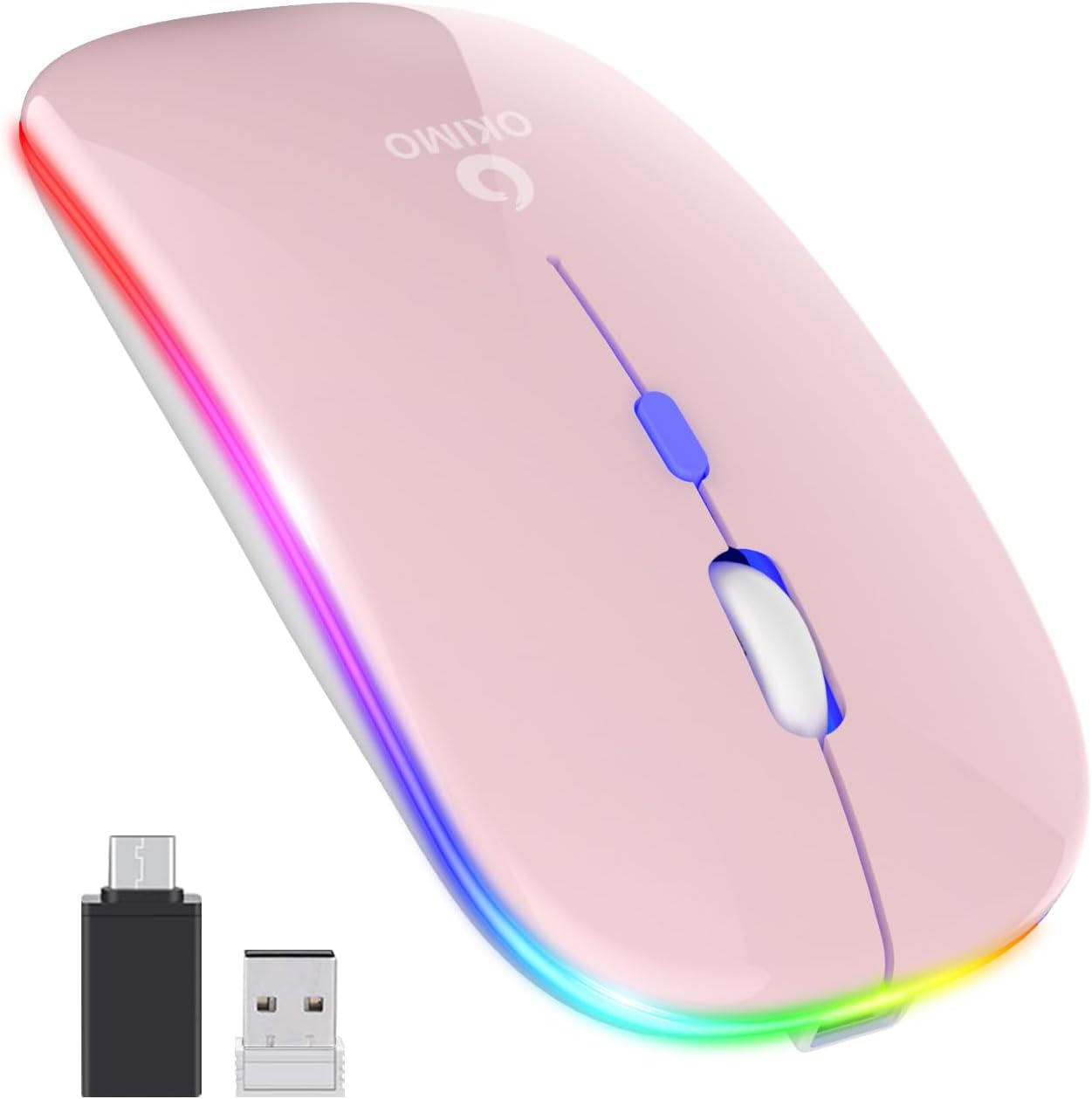 OKIMO Pink Wireless Mouse, Silent & Slim, 3 DPI Levels – GearMustHave