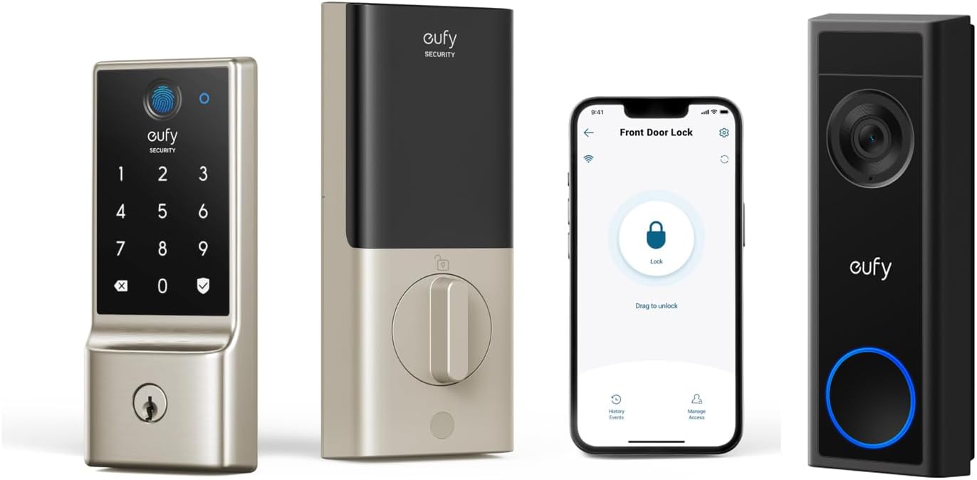 eufy Smart Lock C220 & Video Doorbell C31 Combo - Keyless Entry & 2K H ...