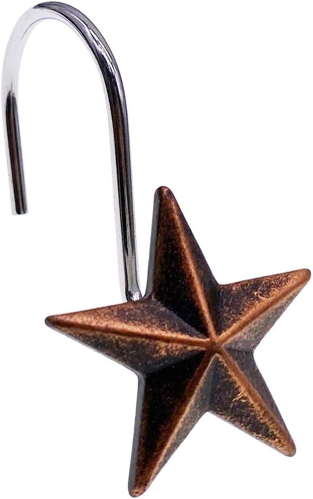 Retro Bronze Star Shower Hooks Set – GearMustHave