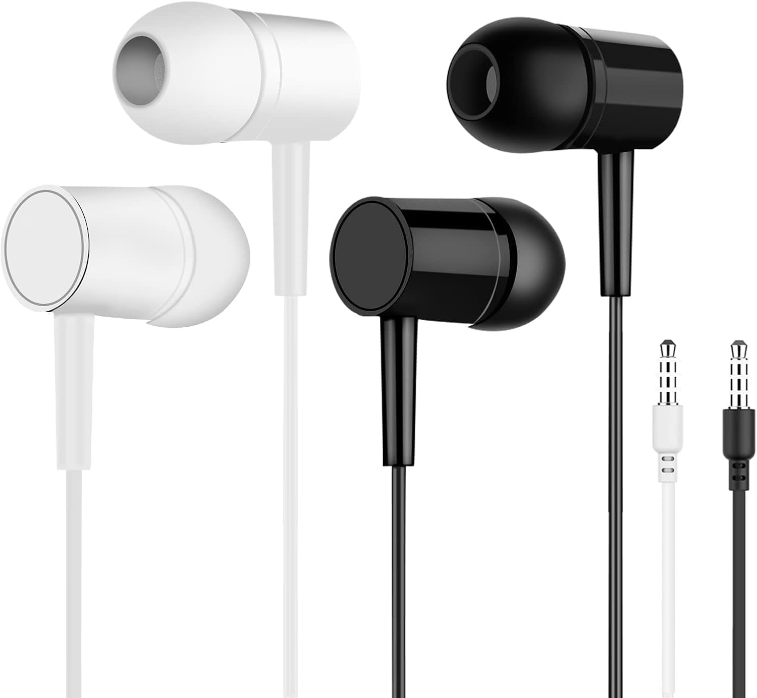 Dual Pack Wired Earphones with Mic - Versatile Compatibility ...