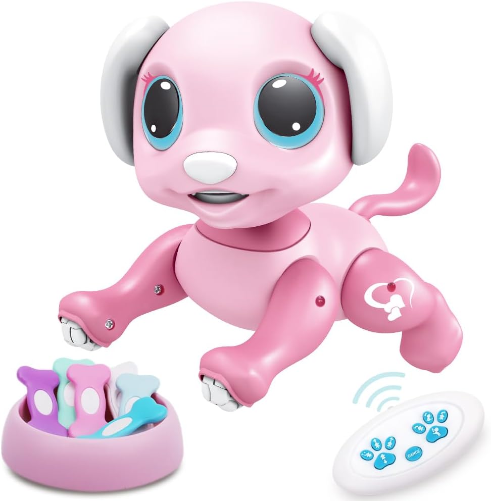 Gesture Sensing Pink Robot Dog - Interactive STEM Toy – GearMustHave