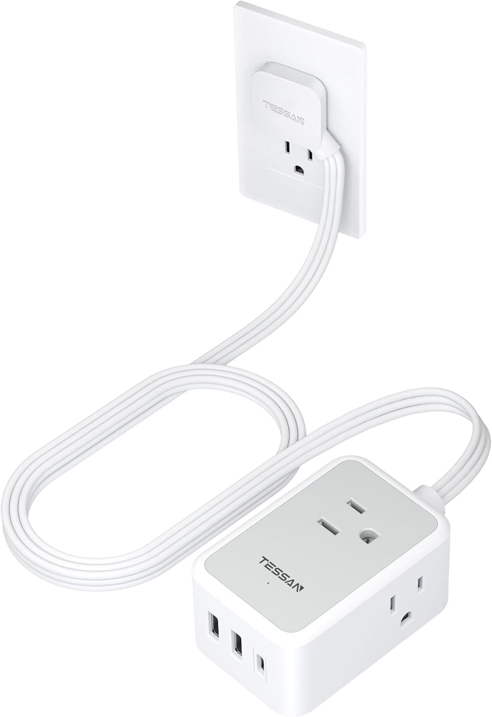 TESSAN Slim Power Strip: 3 USB + 3 Outlets Mini Charger – GearMustHave