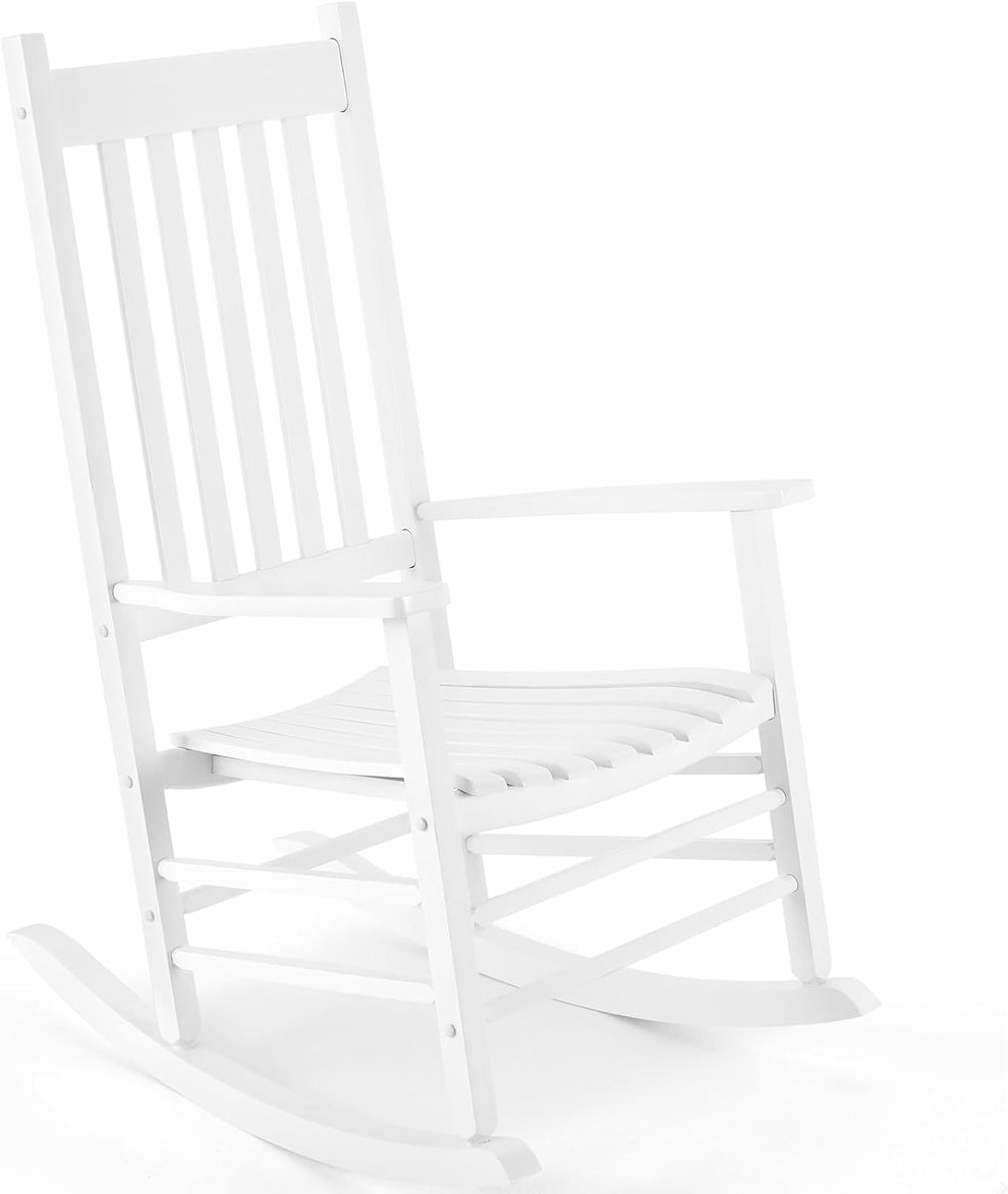 MAMIZO High Back Wooden Rocking Chair - White – GearMustHave