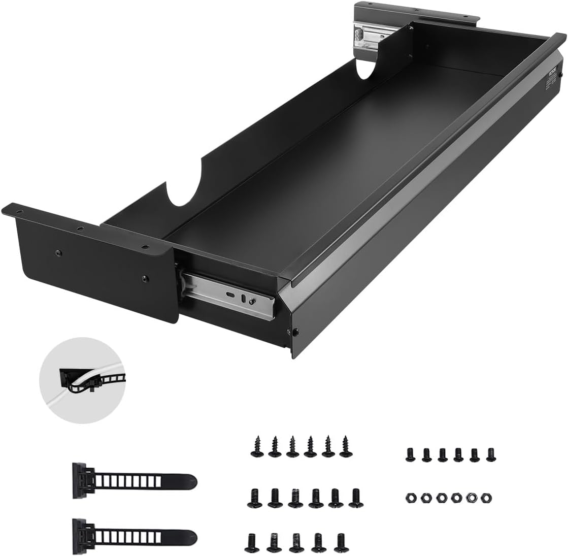 VEVOR 33 Under Desk Slide Out Drawer - Hidden Storage Solution ...