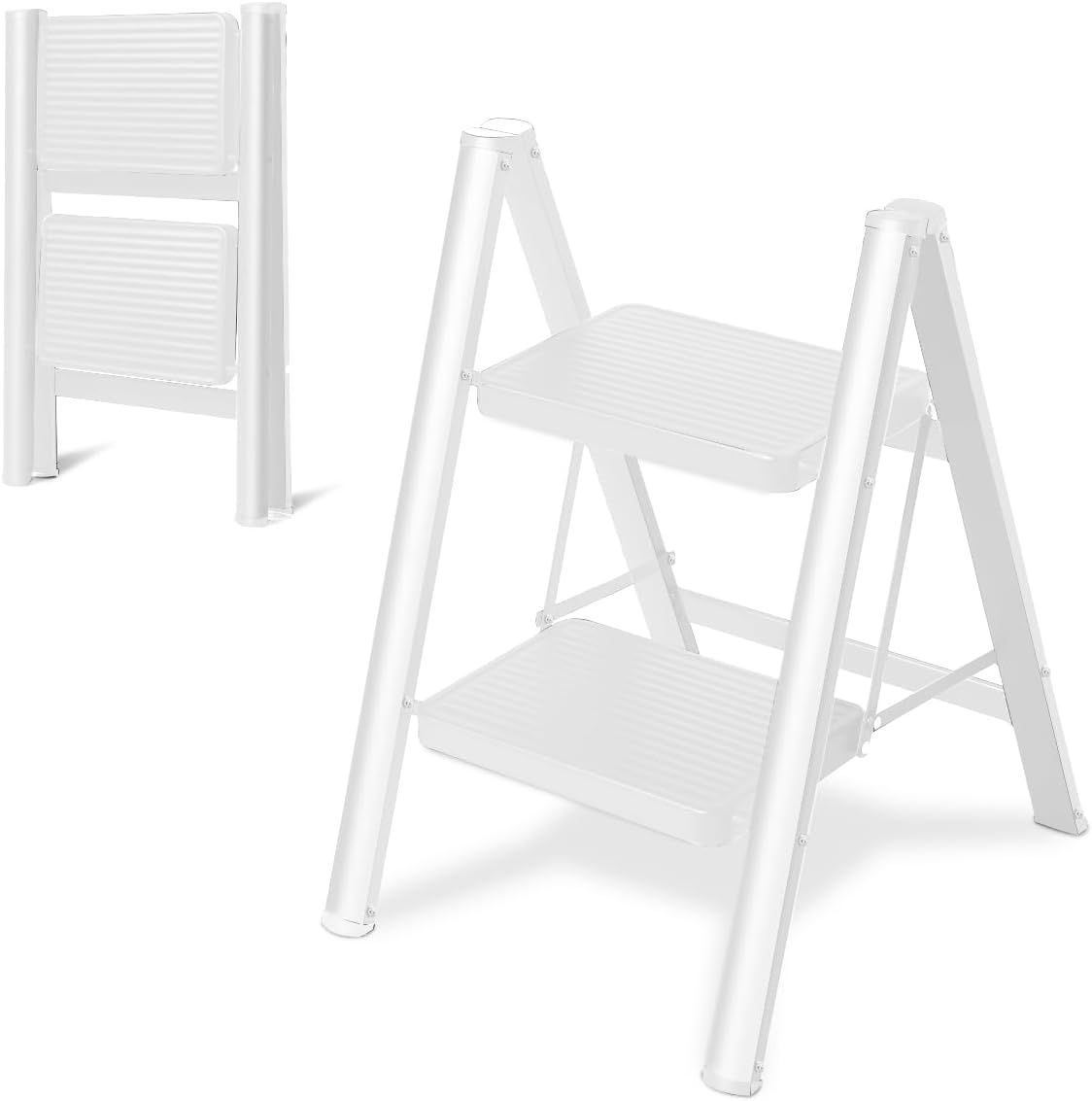 Double Elite 2 Step Folding Ladder - Sturdy & Safe Design – GearMustHave