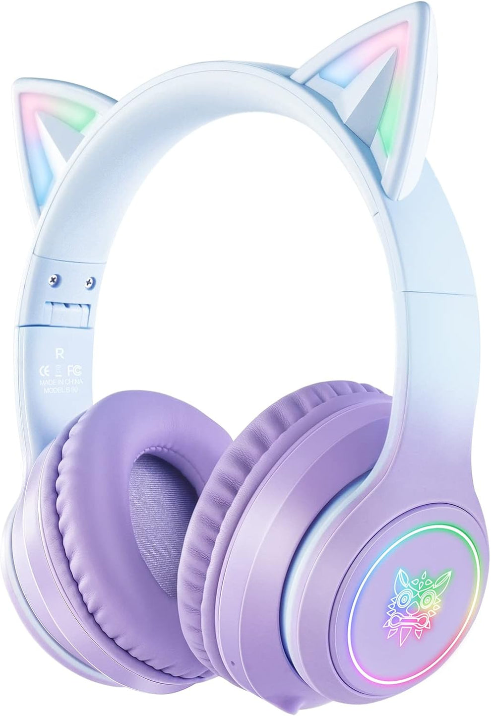 SIMGAL Kids Bluetooth Cat Ear Headphones: Wireless Fun & Colorful RGB ...