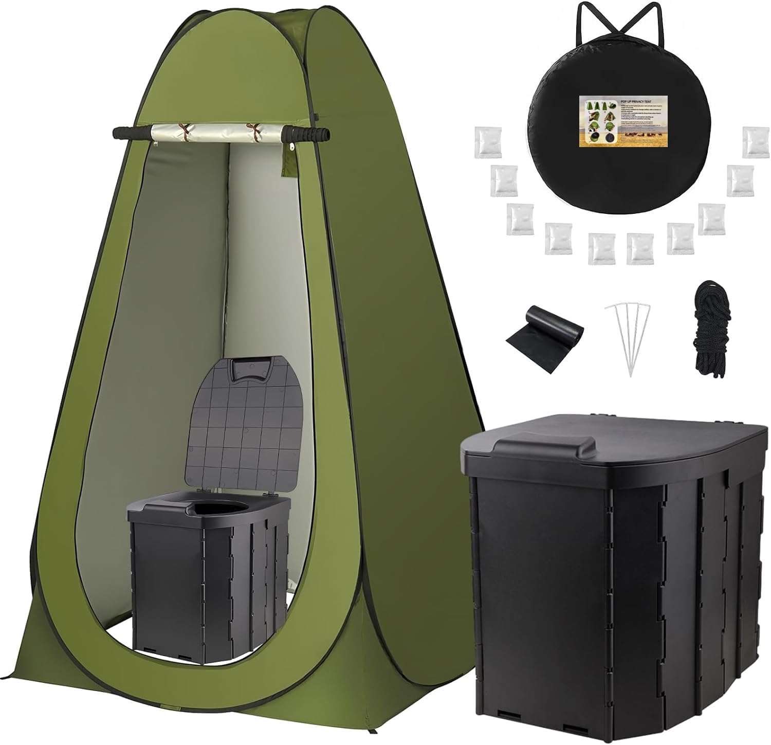 Portable Camping Toilet & Shower Tent Combo – GearMustHave