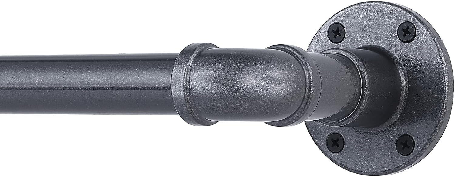 Extra Long Outdoor Curtain Rod Set - 1 Industrial Grey Rod 168-240 ...
