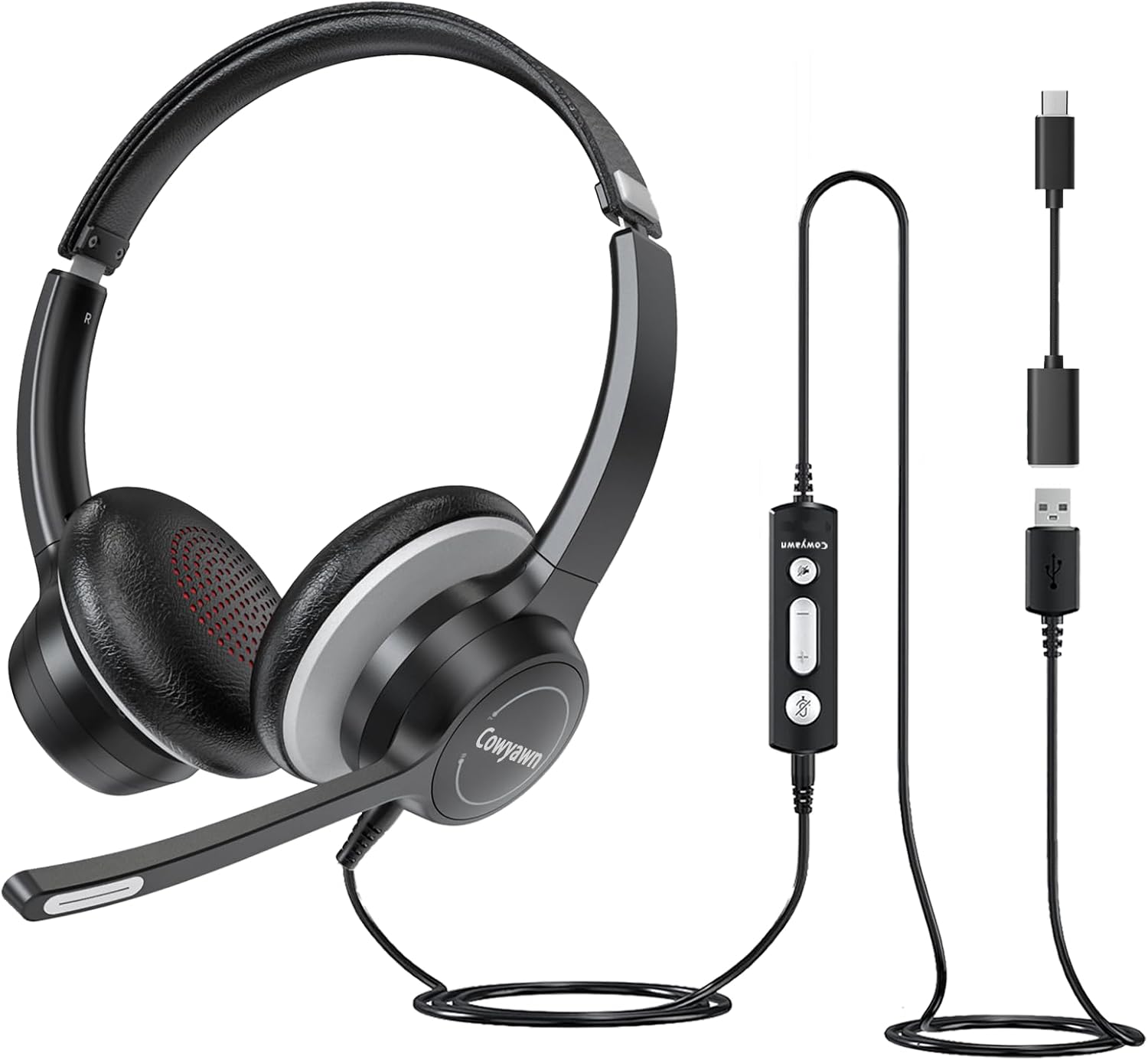 Wired USB Headset: Noise Cancelling Mic & Controls – GearMustHave