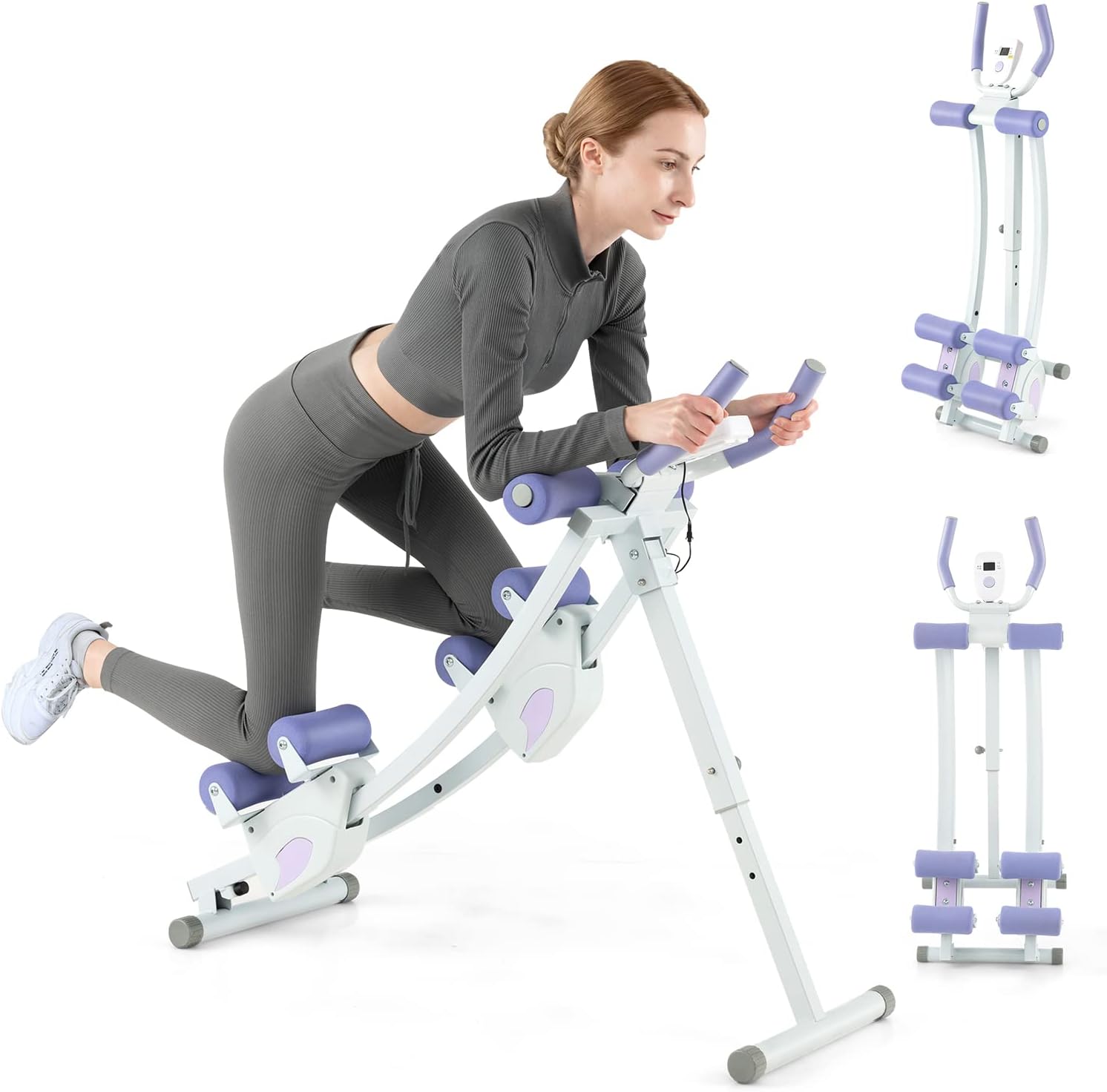 Goplus Foldable Ab Trainer: 4 Heights, LCD Monitor – GearMustHave
