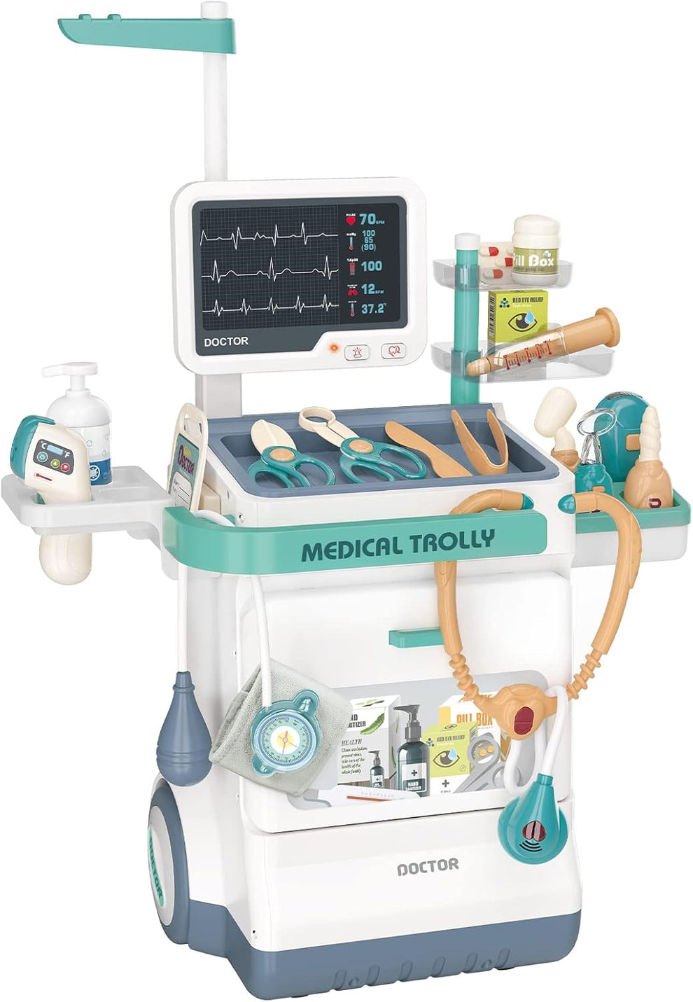 Interactive Kids Doctor Kit with Mobile Cart & Lights – GearMustHave