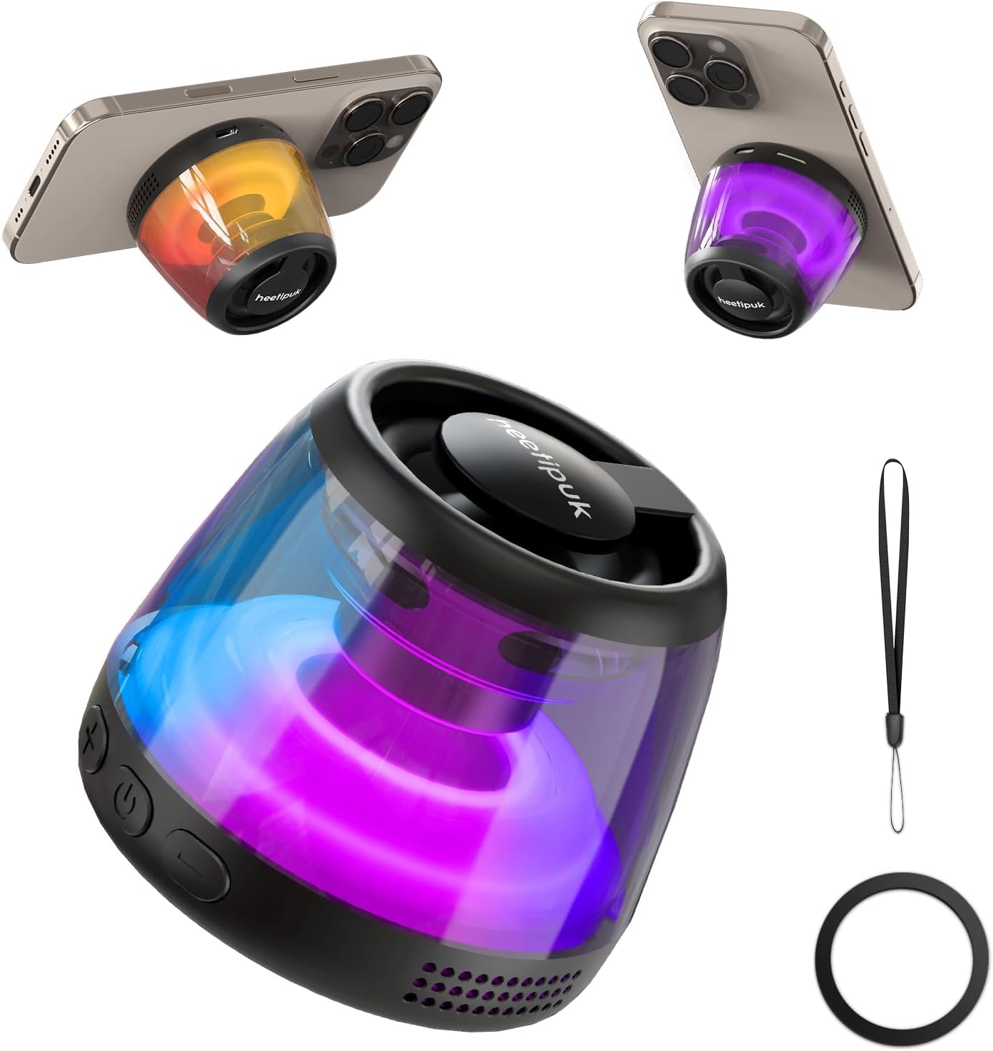 Portable Magnetic Bluetooth Speaker with RGB Lights – GearMustHave
