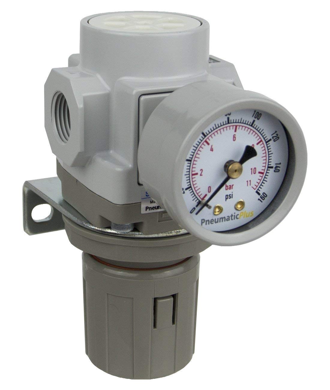 PneumaticPlus Compressed Air Regulator w/ Gauge - Precise Control ...