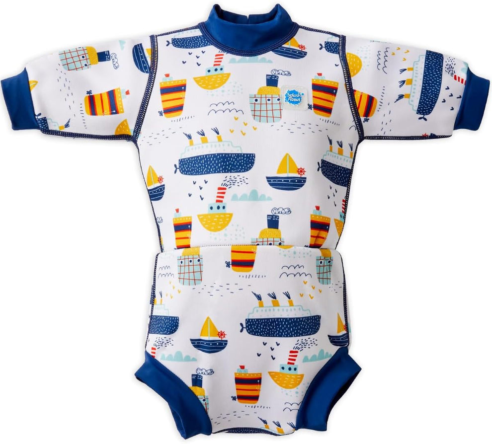 Tug Boat Print Happy Nappy Wetsuit - Leak-proof Swim Diaper – GearMustHave
