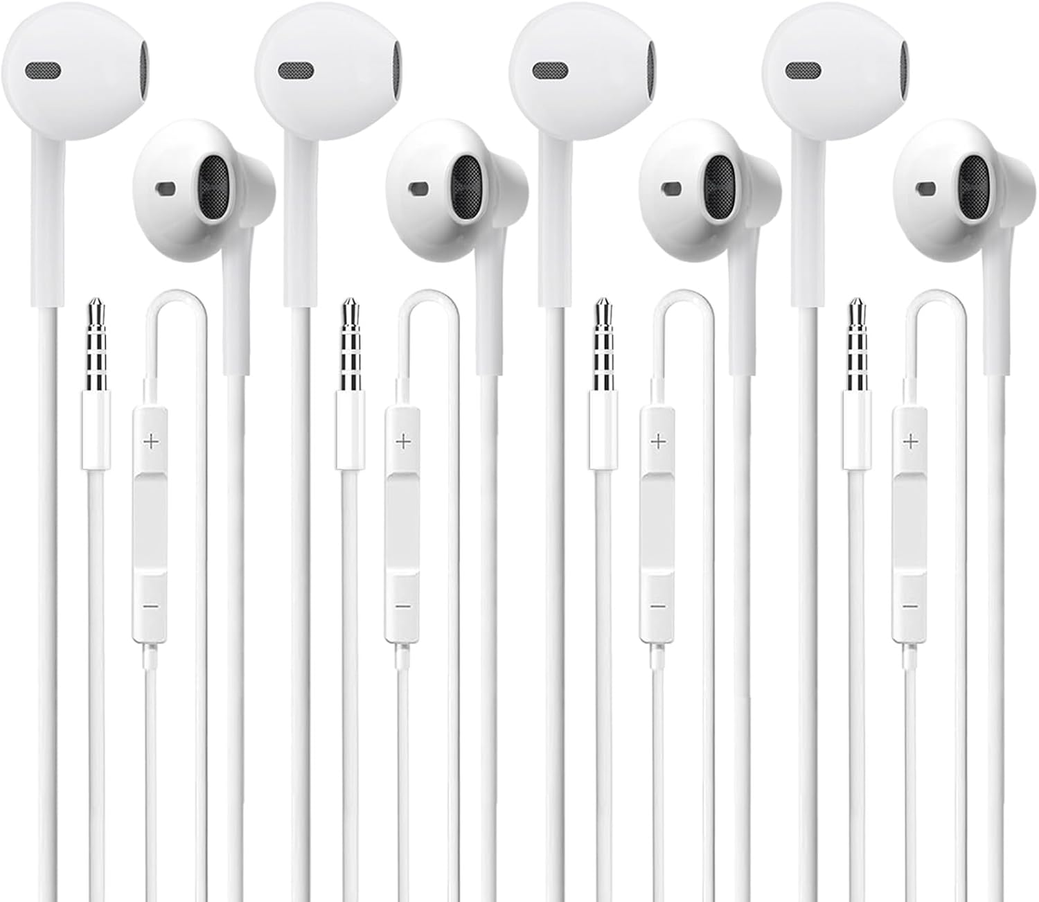 CLIPSUN Wired Earbuds 4 Pack - HiFi Stereo Sound & Mic Control ...