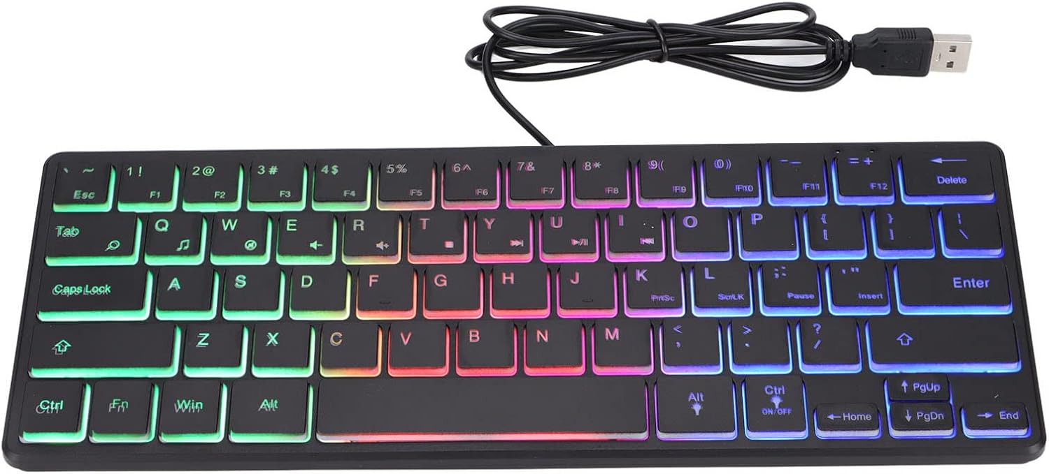 ASHATA Mini USB Gaming Keyboard - 64 Keys RGB Backlights – GearMustHave