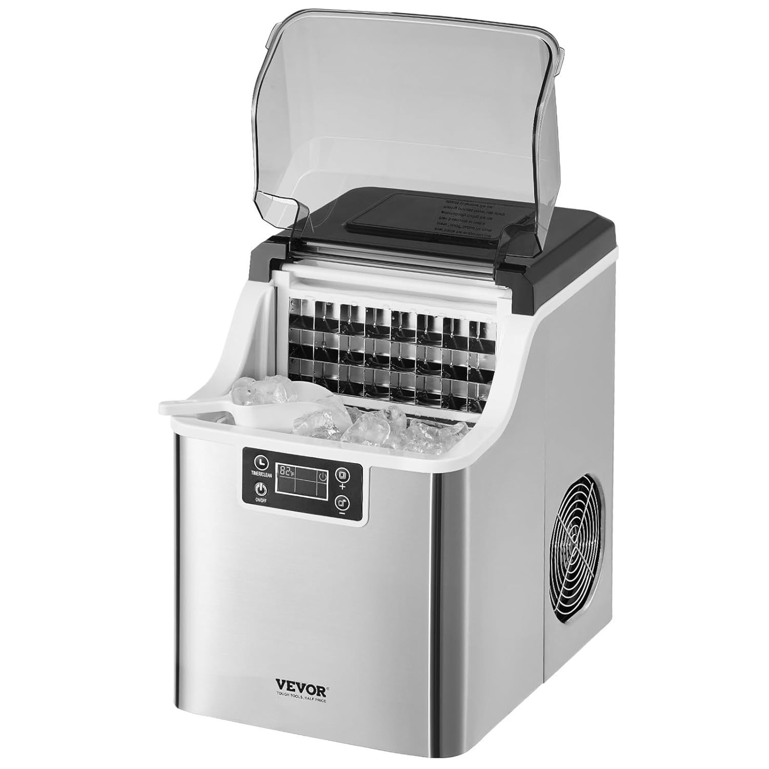 VEVOR Ice Maker: 45lbs Daily, Self-Cleaning, 3 Sizes – GearMustHave