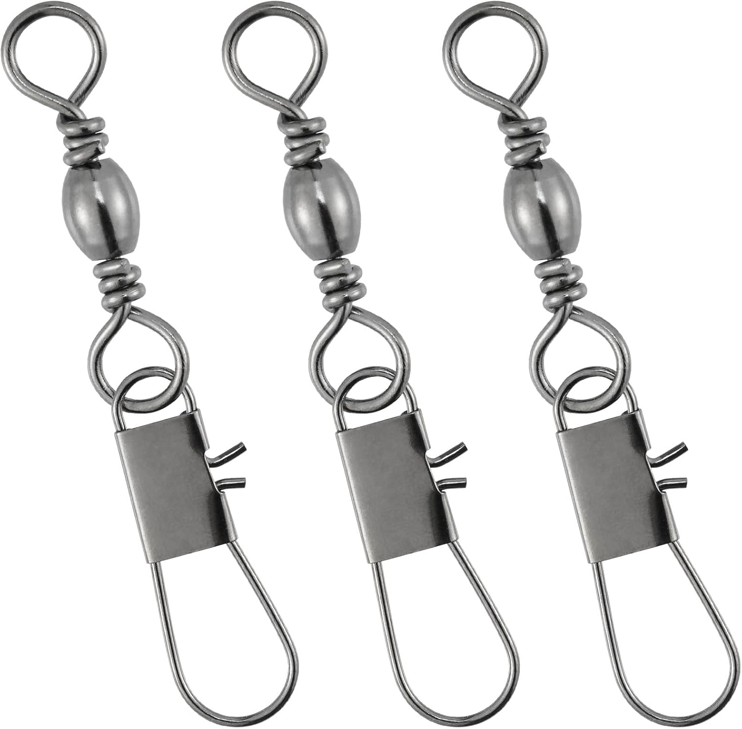 Dr.Fish 50 Pack Stainless Steel Snap Swivels – GearMustHave