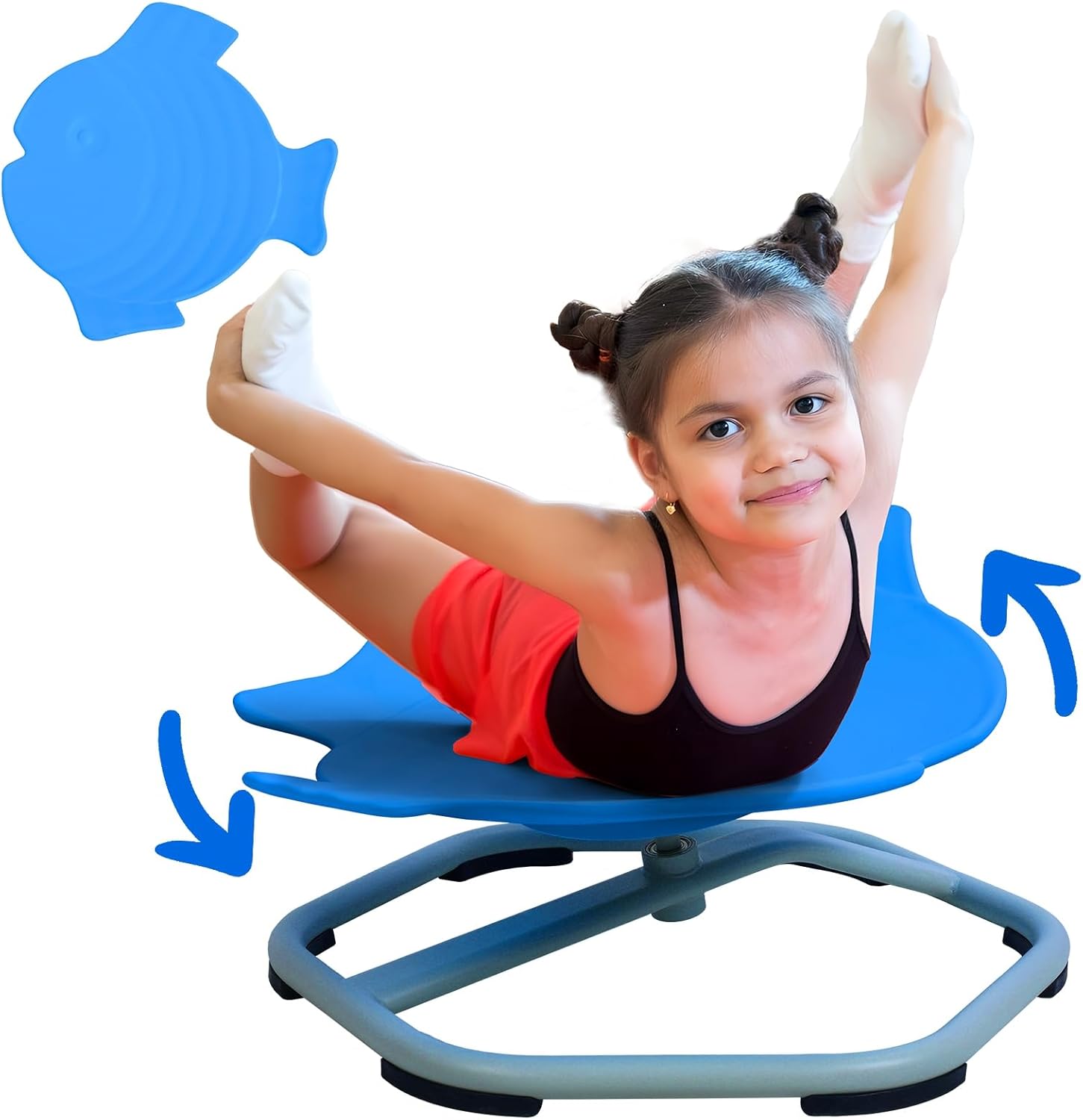 Sensory Spinning Fish Chair for Autistic Kids - Dark Blue – GearMustHave