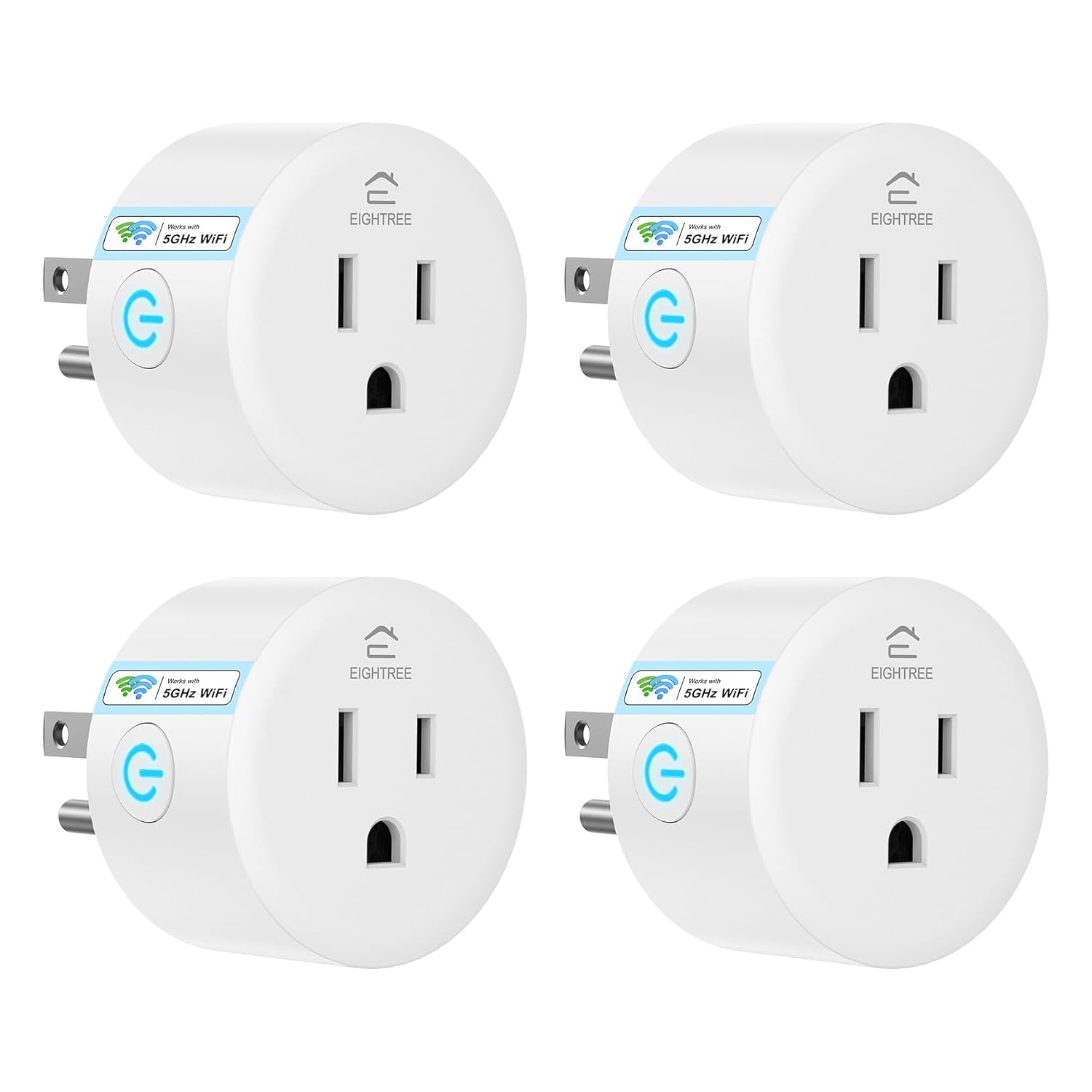EIGHTREE Smart Plug 4-Pack: Dual Band, Alexa & Google Compatible ...