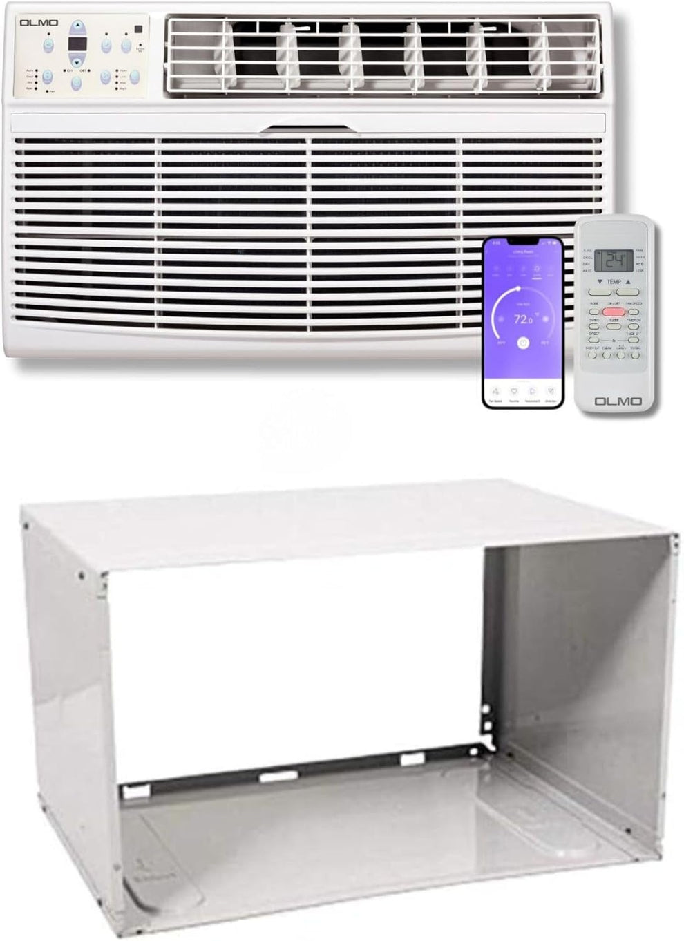 OLMO 12,000 BTU Smart Through-the-Wall AC - Remote Control, R32 Refrig ...