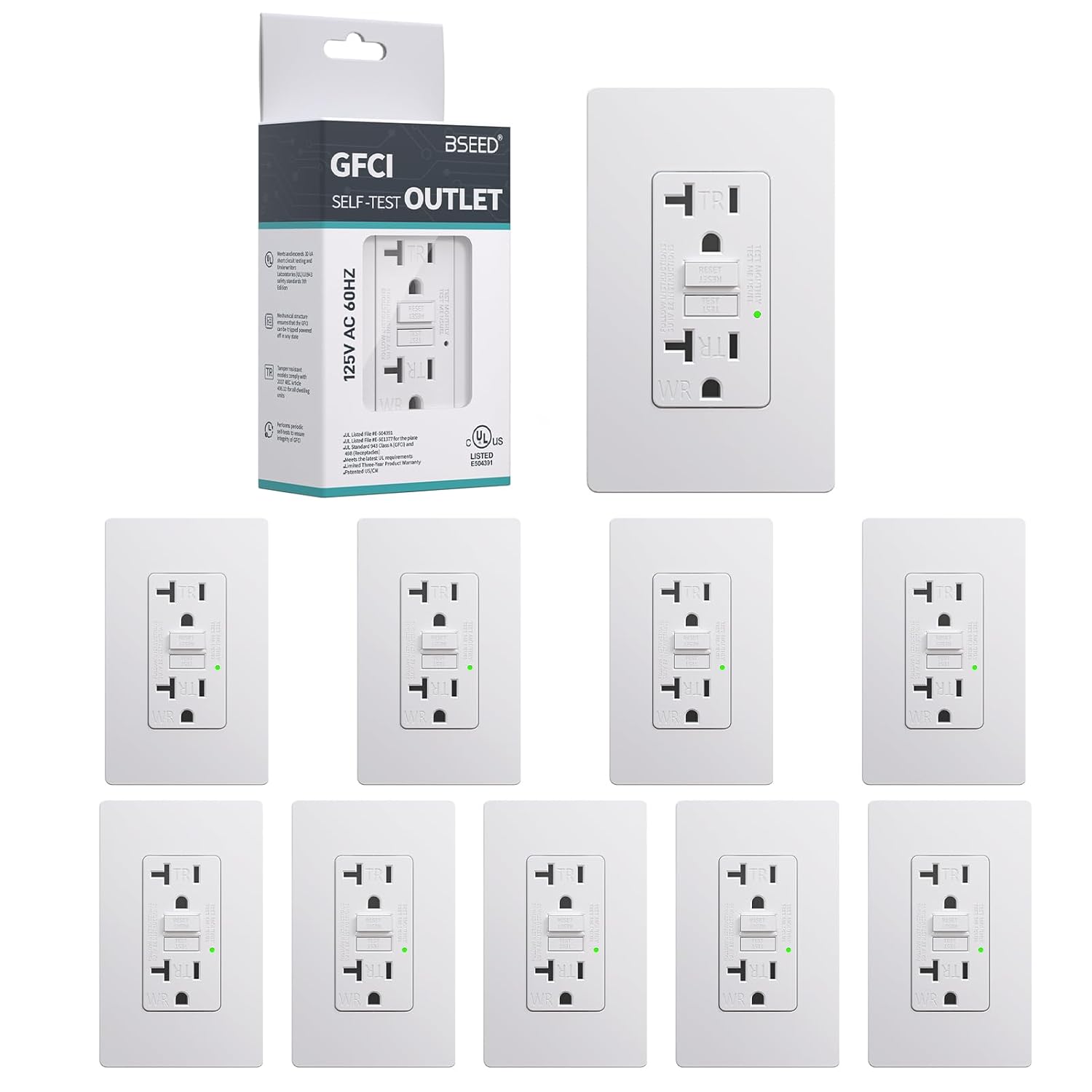 GFCI Outlet 20 Amp Self-Test with LED Indicator for Safety – GearMustHave