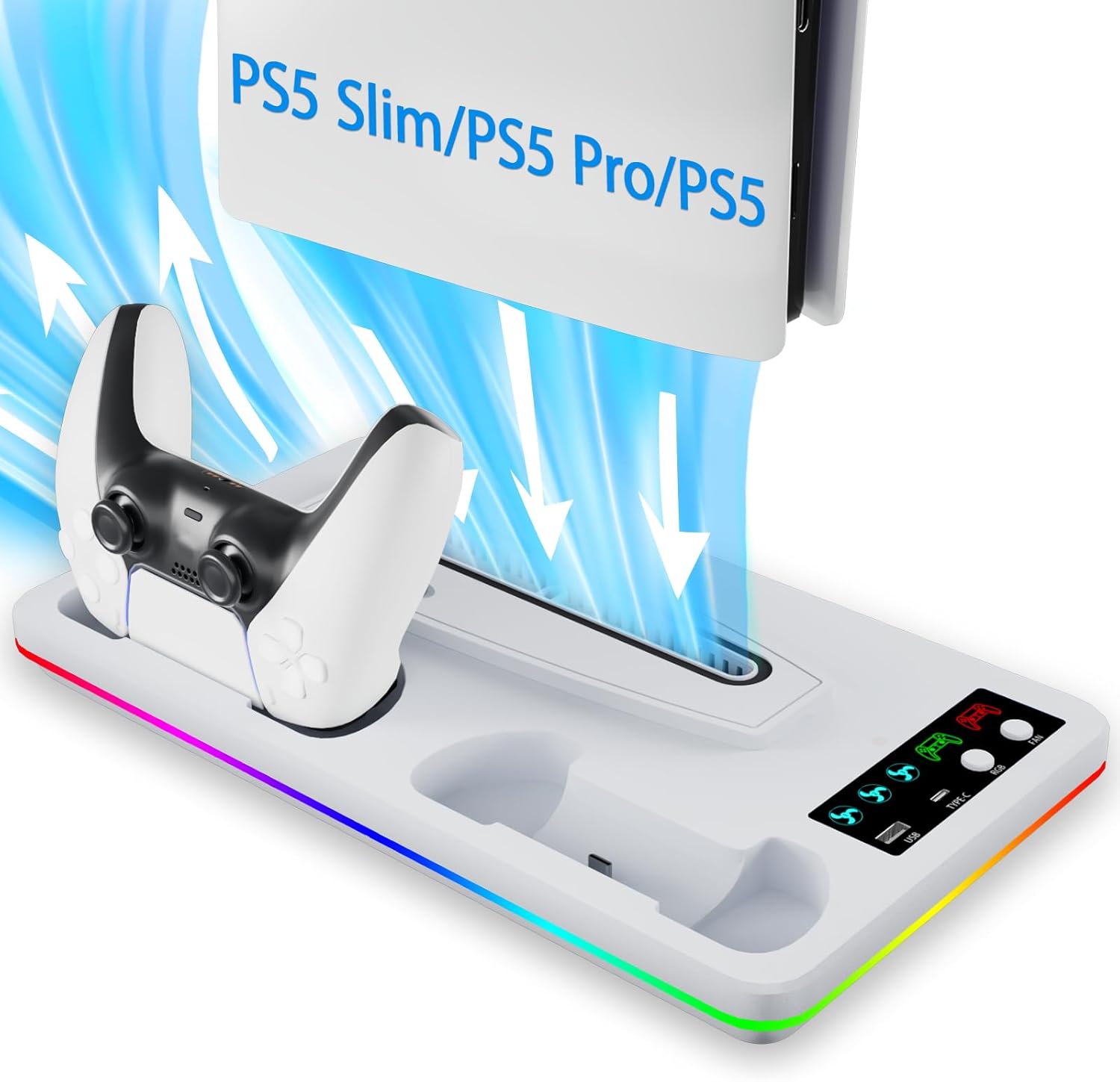 Stay Cool & Charged: PS5 Pro Stand with Dual Charger – GearMustHave