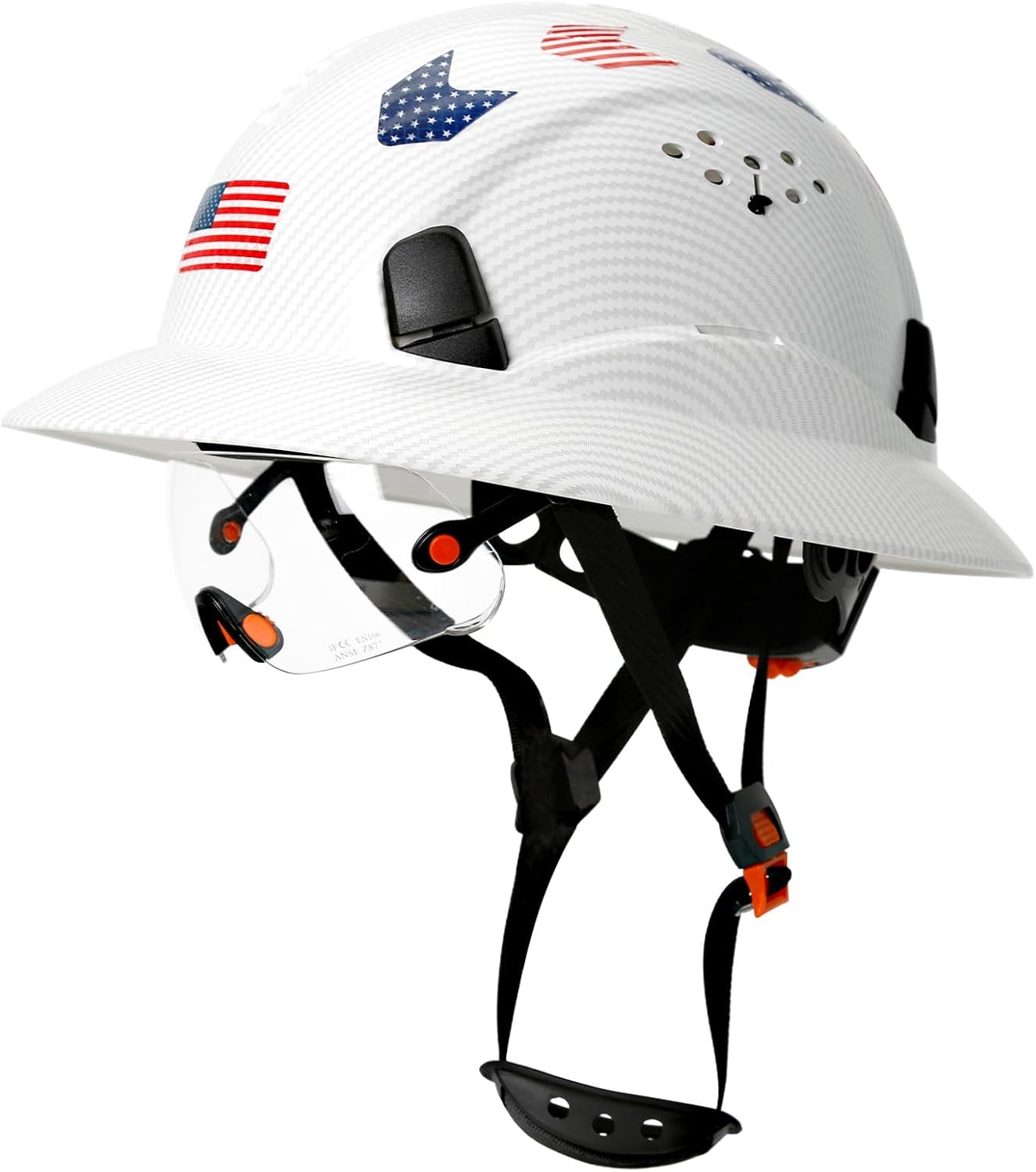 Carbon Fiber Full Brim Hard Hat - OSHA Approved Safety Helmet by Aolam ...
