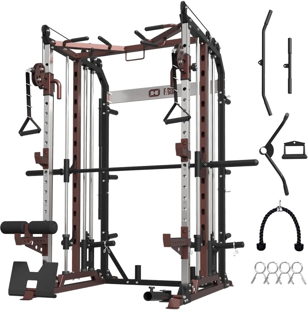 Ultimate Home Gym: Smith Machine Power Cage with Full Body Workout ...