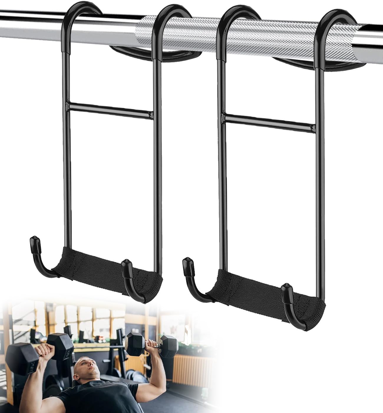 Heavy Duty Dumbbell Spotter Hooks - 225LB Cap – GearMustHave