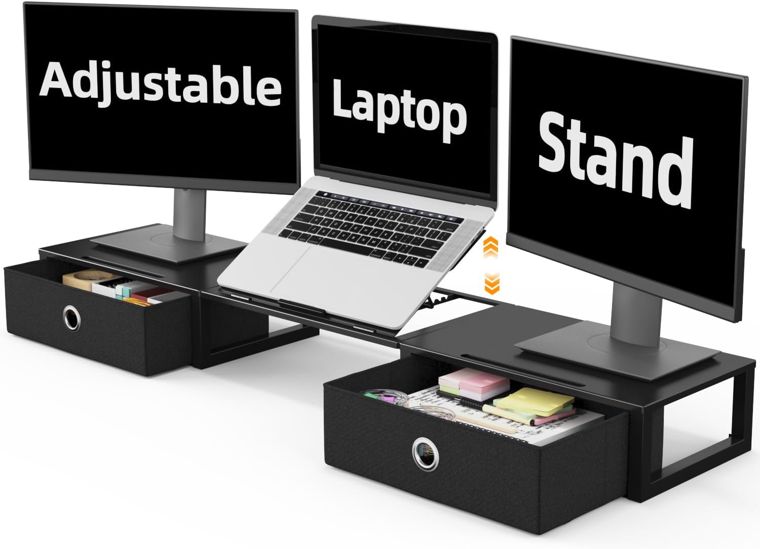 Adjustable Dual Monitor Stand with Storage - WESTREE – GearMustHave