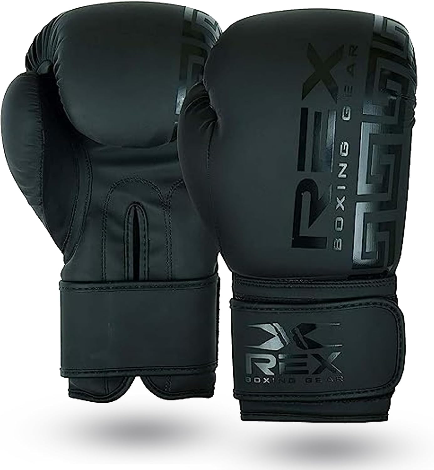 Rex Sports Matte Black Boxing Gloves | Training & Sparring Punching Gl ...