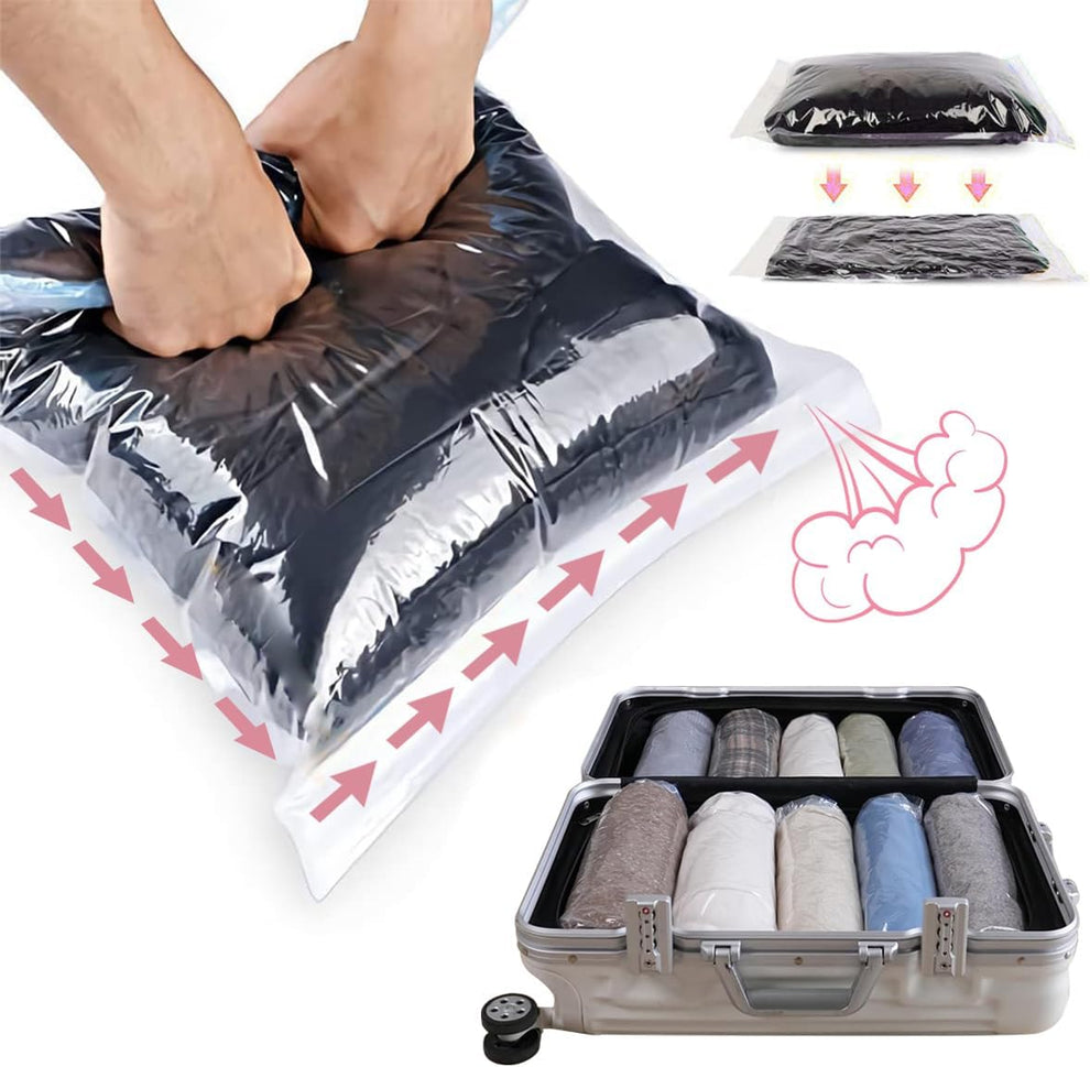 GENIEX Travel Roll-Up Compression Bags: Space-Saving & Efficient ...