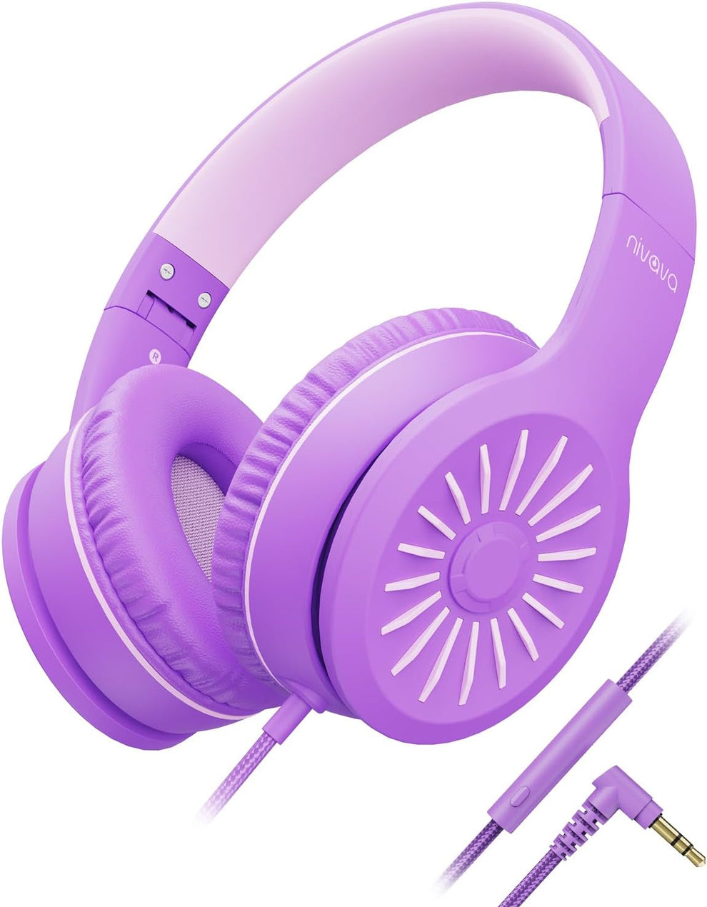 NIVAVA Kids On-Ear Headphones: Foldable Stereo Bass, Mic, 3.5MM Jack ...
