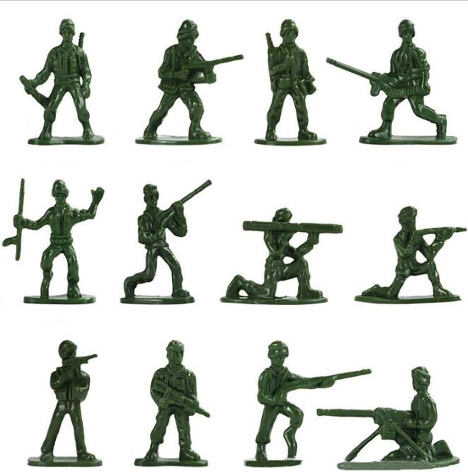 HAPTIME 100-Piece Green Toy Soldiers - Detailed Mini Army Men ...